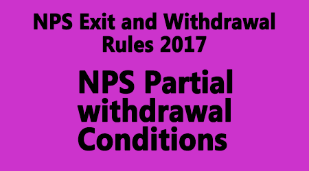 NPS Partial Withdrawal Conditions